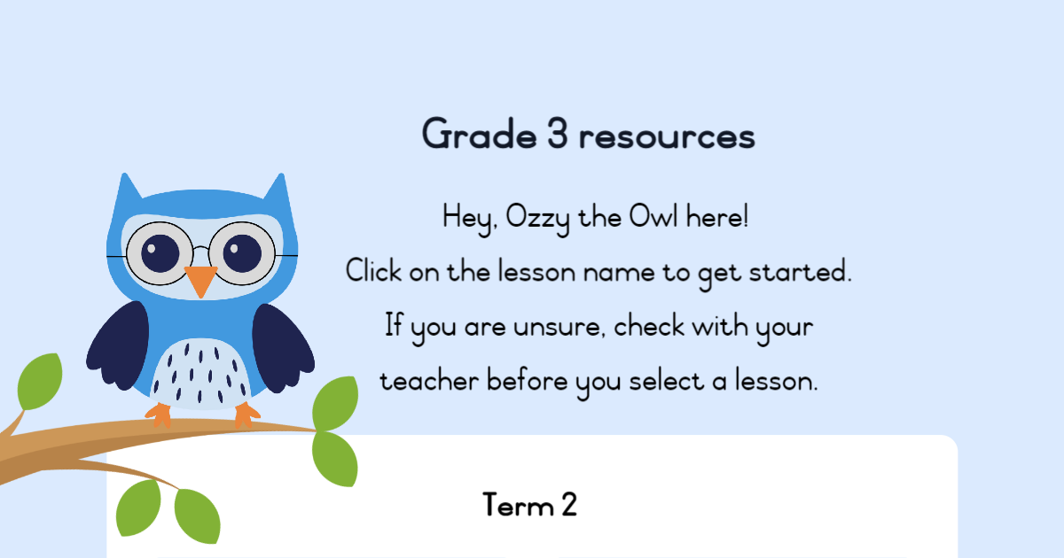 Grade 3: Term 2 student resources