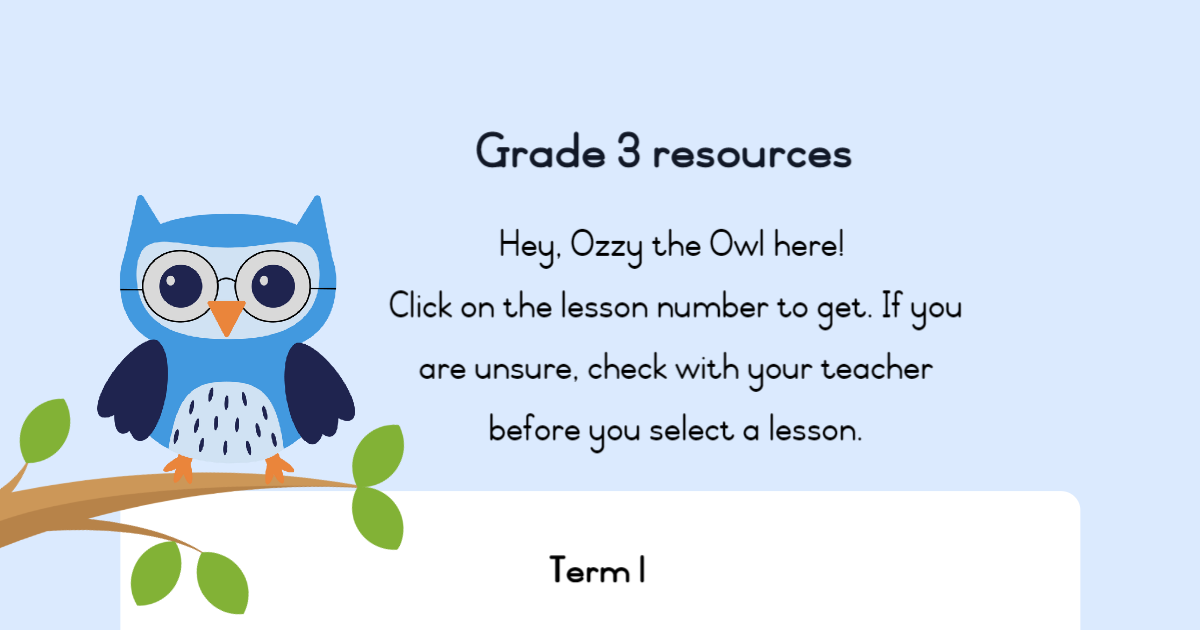Student resources Grade 3