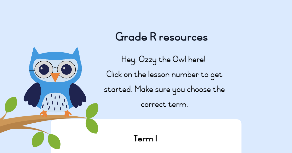 Student resources Grade R